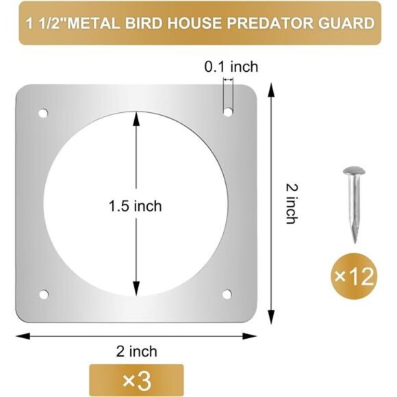 Other | 3 Pieces Metal Bluebird House Predator Guard 1 12 Inch Opening ...